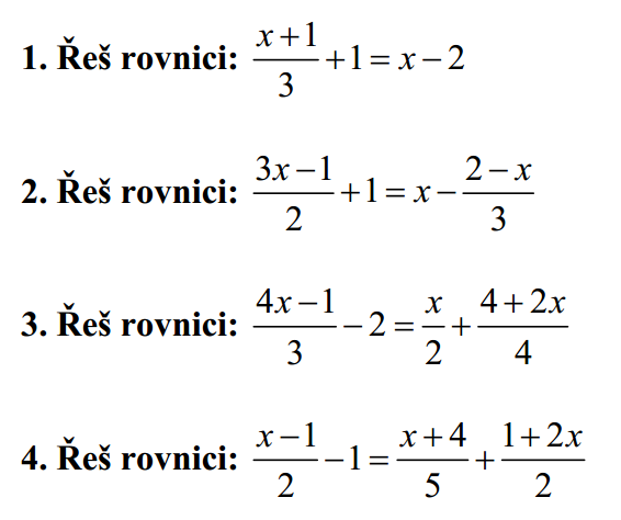 DU-lineární rovnice, odstranění zlomku :: INFORMATIKA, MATEMATIKA EDU272